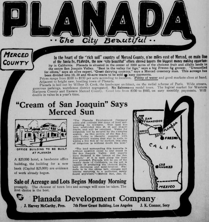 Planada: Looking Back 110 years — Merced County Times