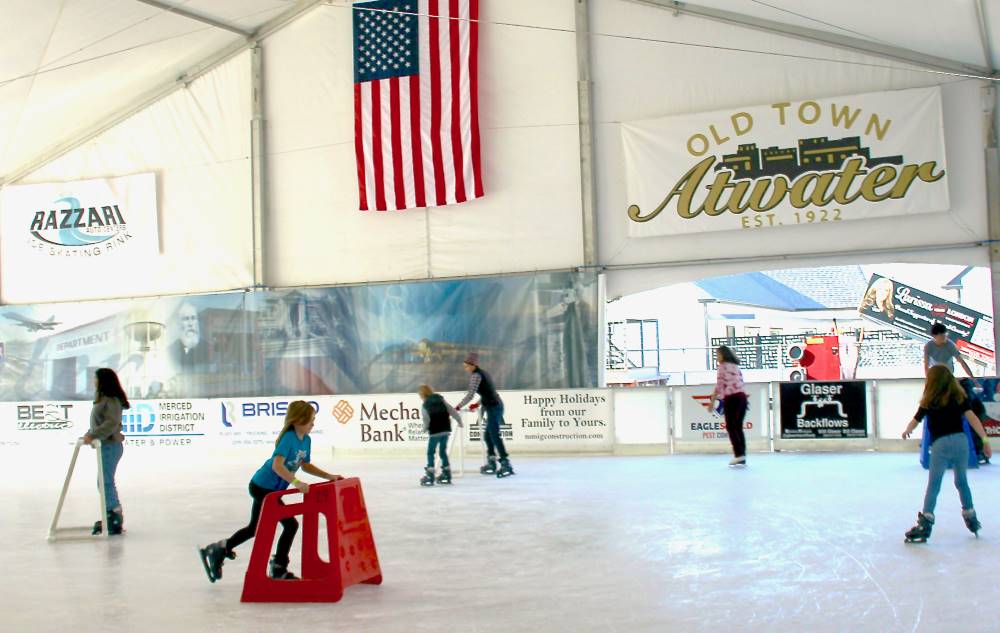 Atwater’s downtown ice skating rink comes to life — Merced County Times